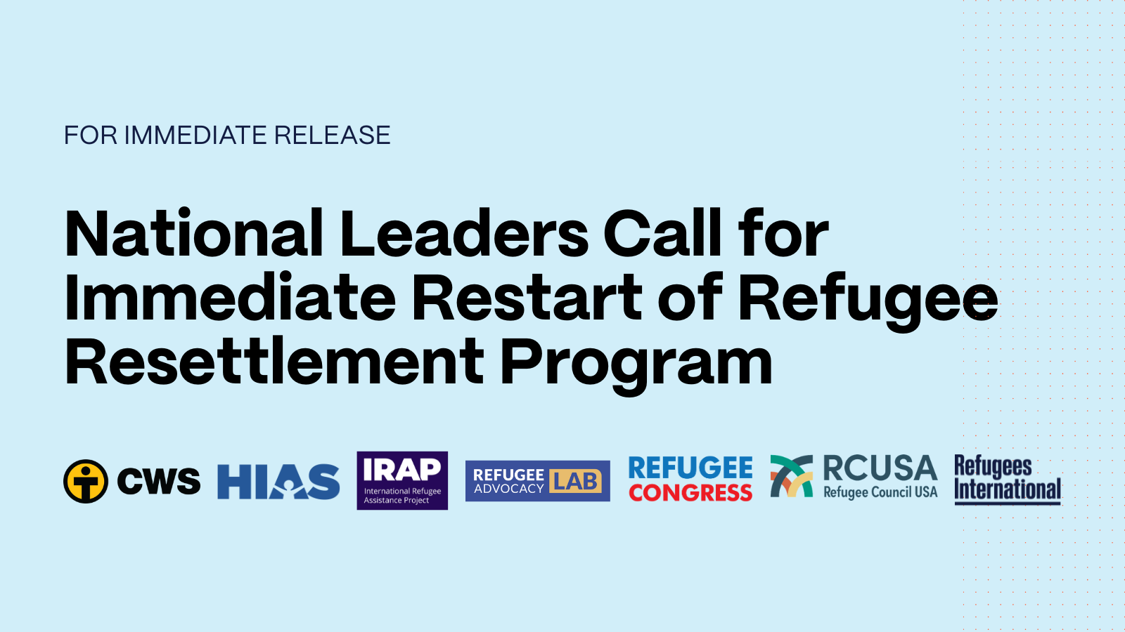 National Leaders Call for Immediate Restart of Refugee Resettlement ...